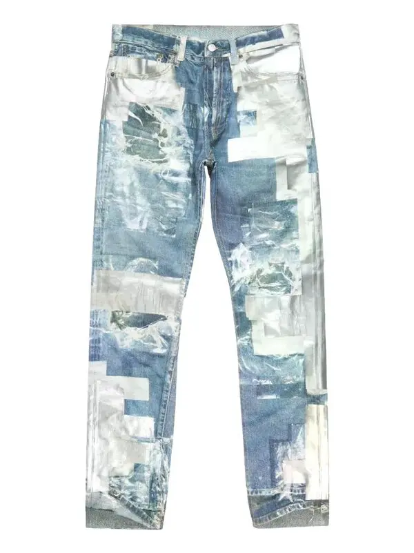 Acne Studios Patchwork Straight Jeans - Blue