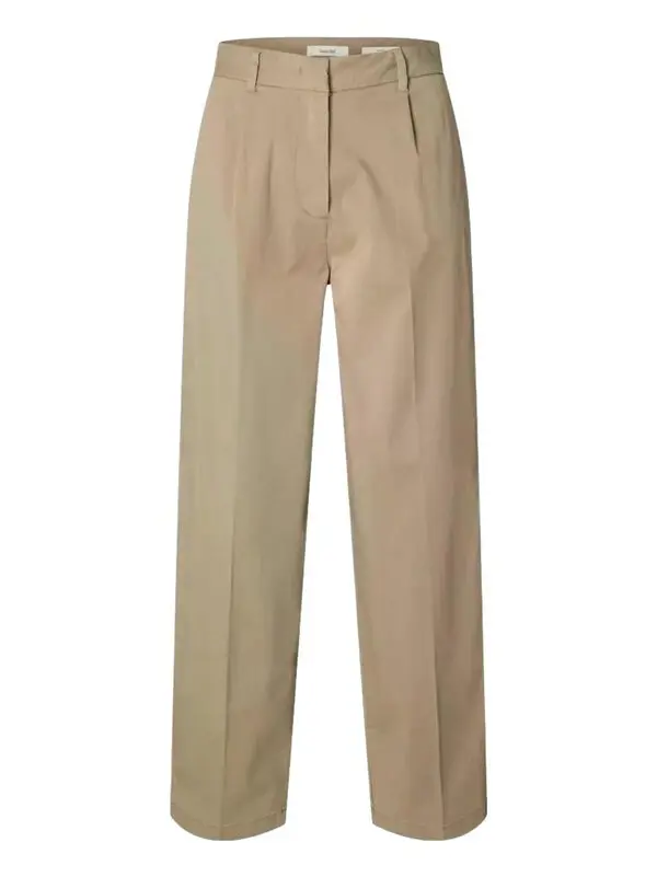 SELECTED Pleated Straight Leg Trousers - Neutrals