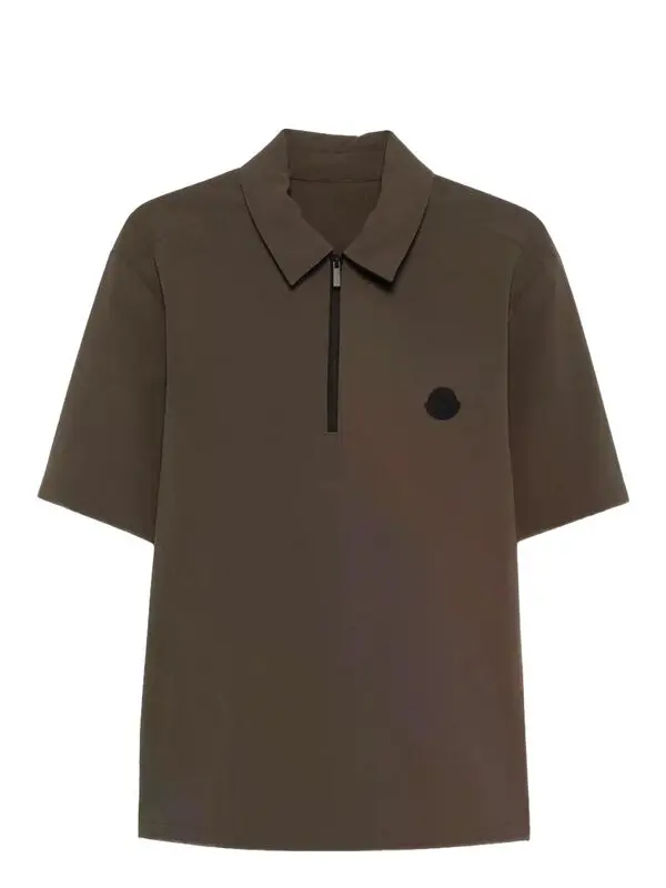 Moncler Half-zip Short-sleeve Polo Shirt - Brown