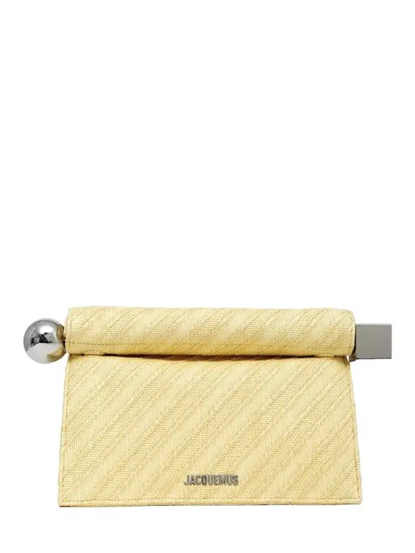 Jacquemus The Rond Carré Woven Clutch - Yellow