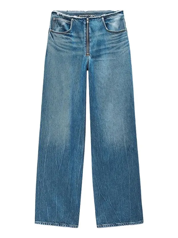 Alexander Wang Surge Low Rise Wide Leg Jean - Blue