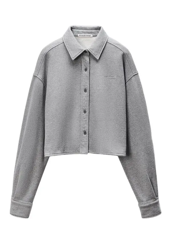 Alexander Wang Cropped Button-down Shirt - Grey
