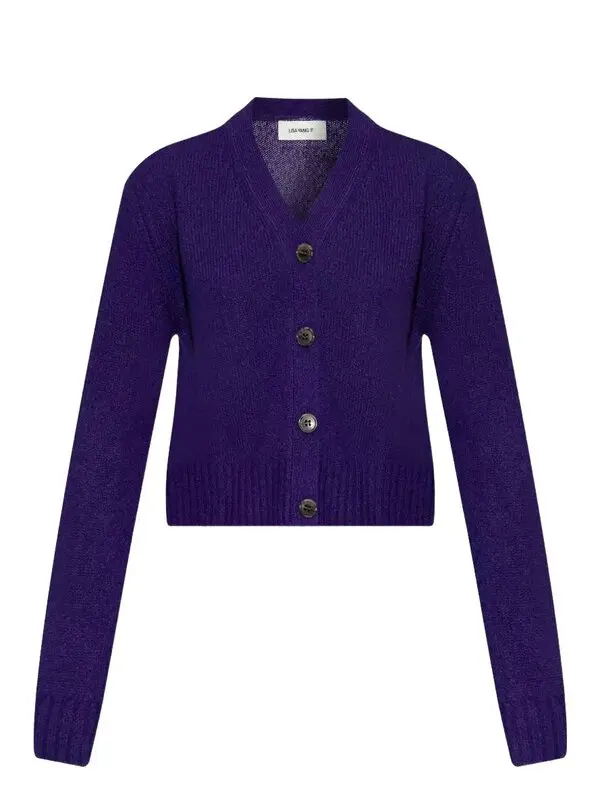 LISA YANG Button V-neck Cardigan - Purple
