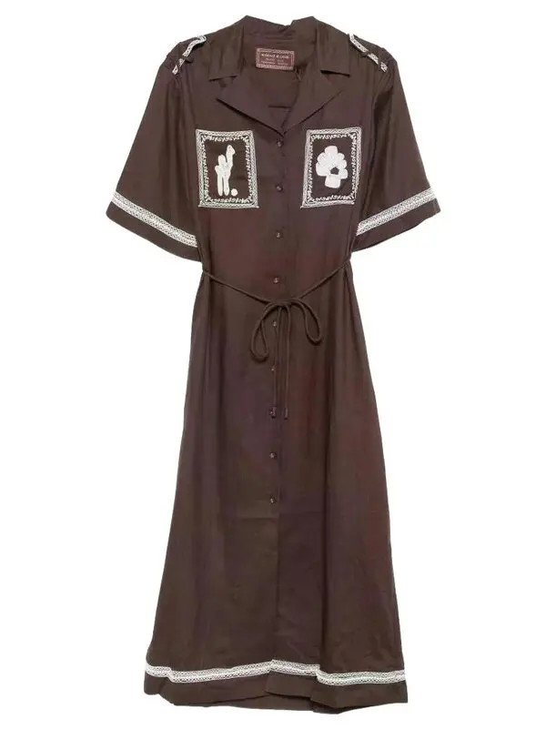 ALEMAIS Leandra Maxi Shirt Dress - Brown