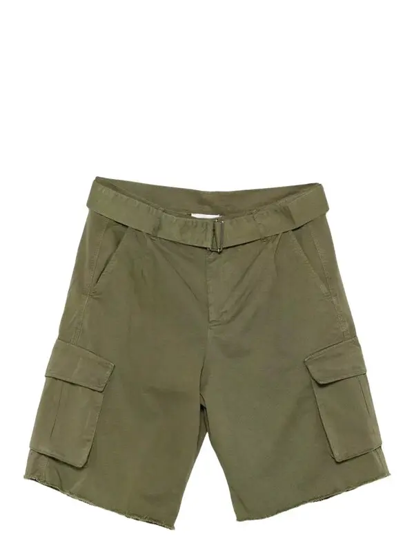 LANEUS Belted Cargo Shorts - Green