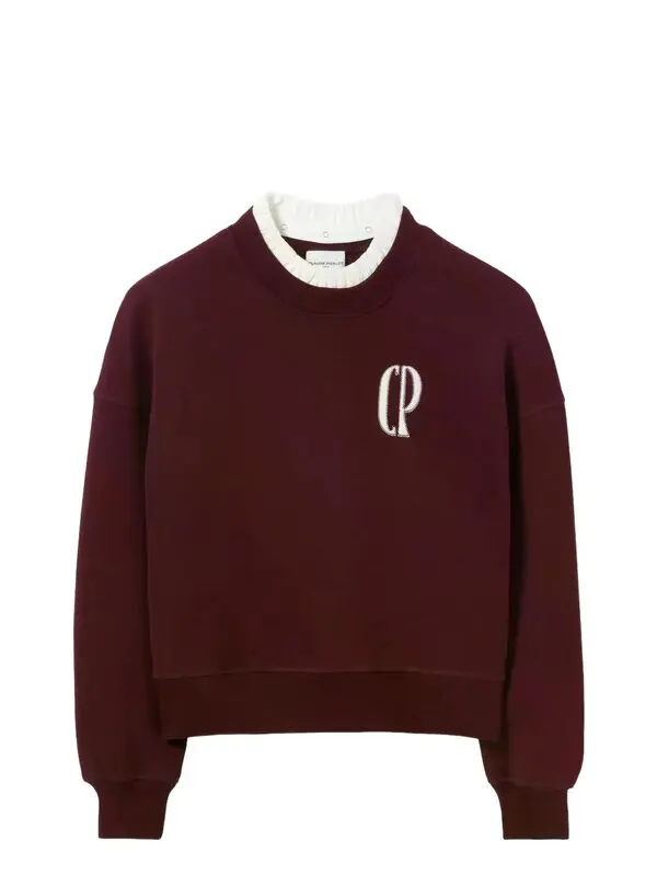 Claudie Pierlot Logo-patch Cotton-blend Sweatshirt - Red