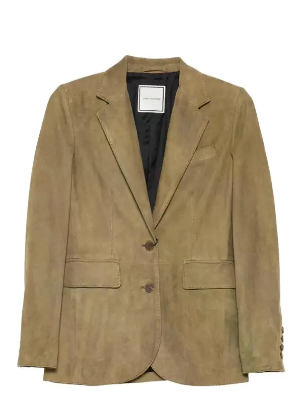 Tagliatore Buttoned Leather Jacket - Green