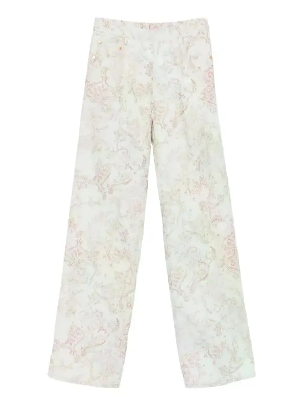 FORTE_FORTE Floral-print Trousers - Blue