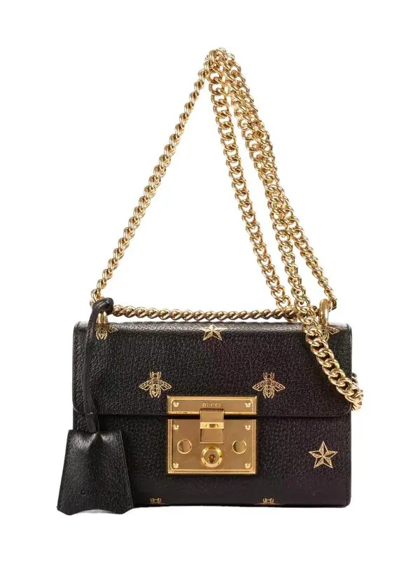 Gucci Padlock Bee Star Crossbody Bag - Black
