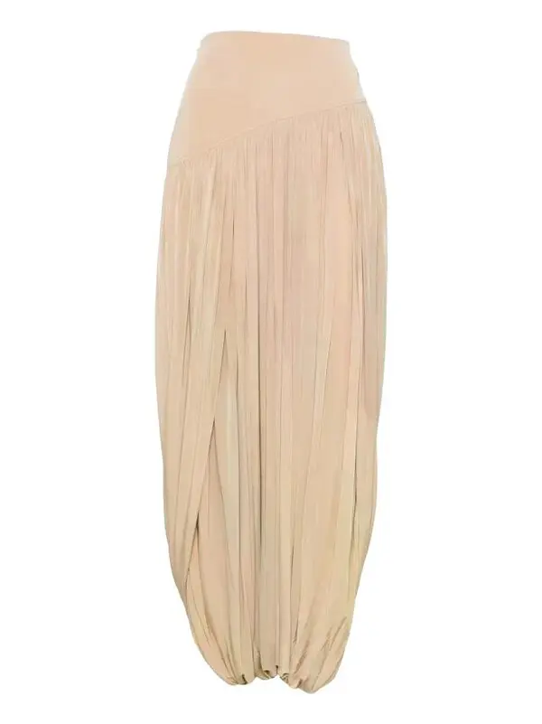FERRAGAMO Pleated Ruffle-hem Maxi Skirt - Neutrals