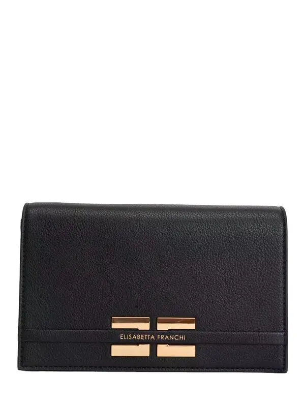 Elisabetta Franchi Plaque Detail Clutch - Black