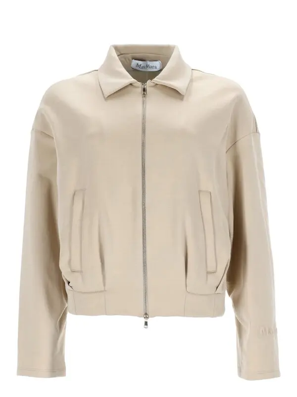 Max Mara Silk And Cotton Crop Sweatshirt - Beige
