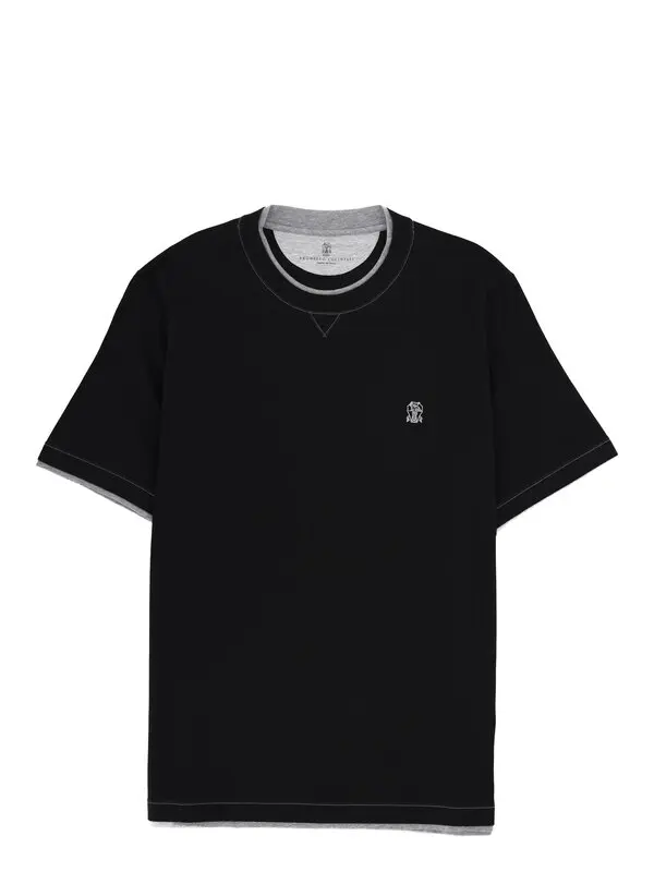 Brunello Cucinelli T-shirt With Logo - Black