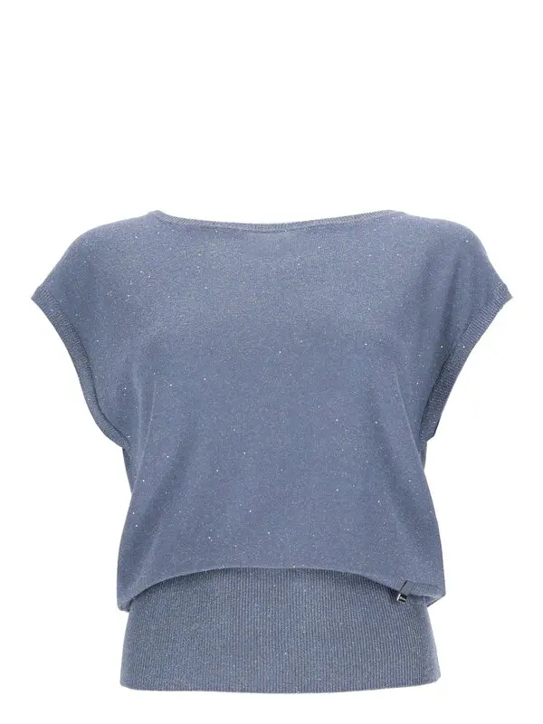 Herno Sequined T-shirt - Azure