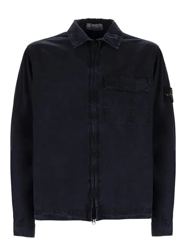 Stone Island Cotton Overshirt - Blue