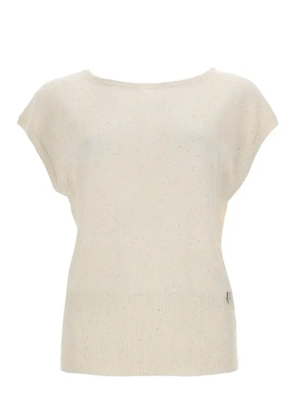 Herno Sequined T-shirt - Powder