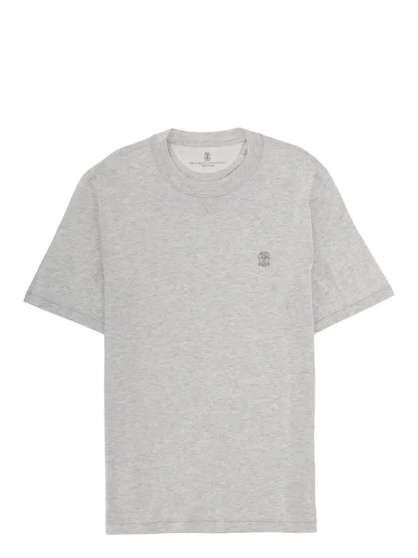 Brunello Cucinelli T-shirt With Logo - Grey