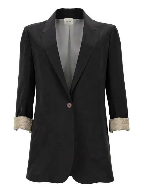 ALYSI Silk Blazer - Black