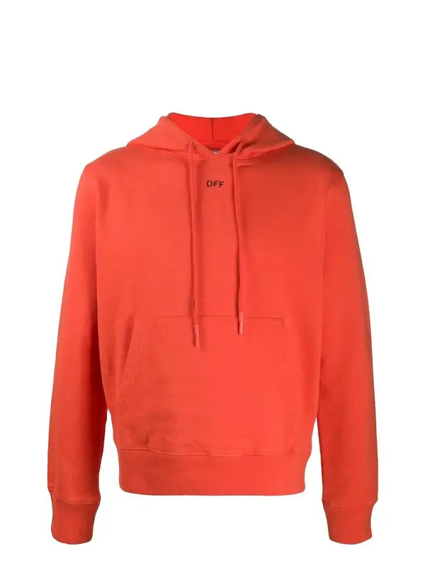 Off-White Slim Fit Stencil Hoodie - Orange/black