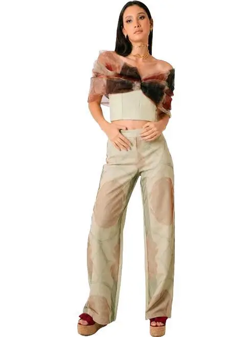 SAN MALO Tessa Tulle Trousers - Green