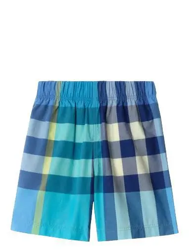 Burberry Check Cotton Shorts - Bright Turquoise