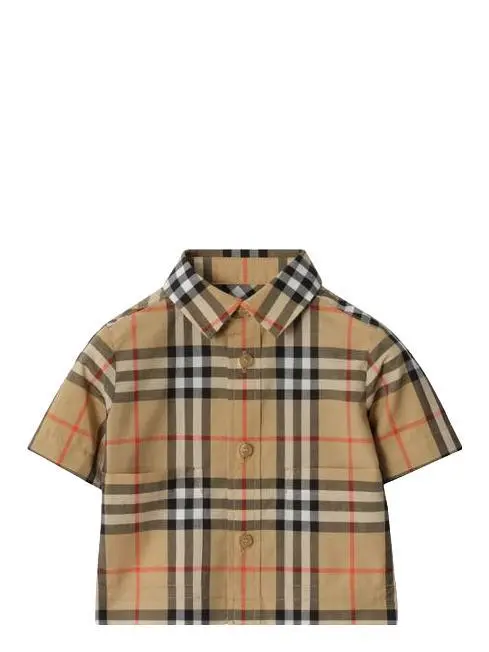 Burberry Check Cotton Two-piece Set - Sand Beige
