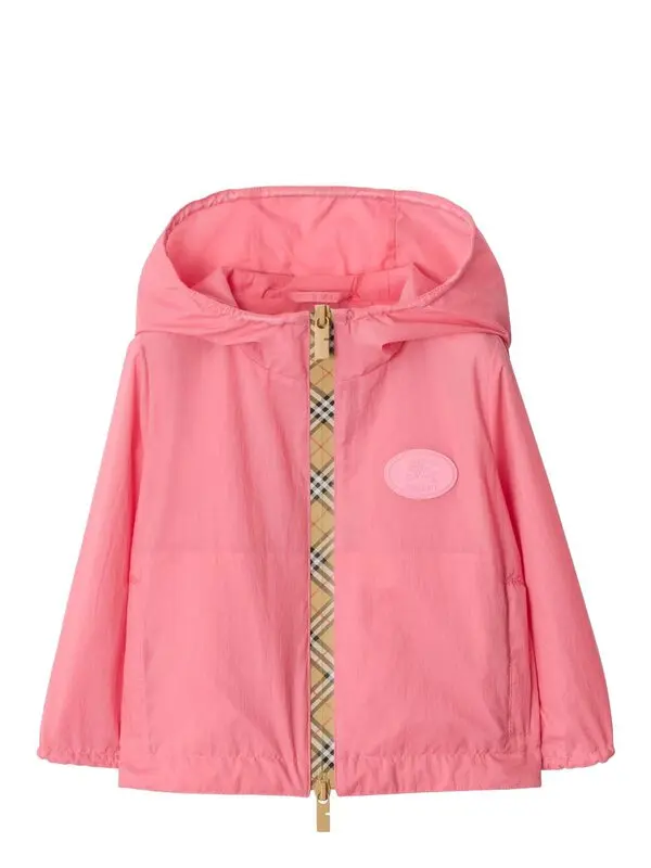 Burberry Checker-tape Nylon Hooded Jacket - Flamingo Pink
