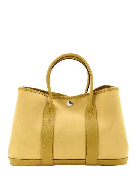 Hermès Garden Party Tote Toile And Leather 30 - Yellow