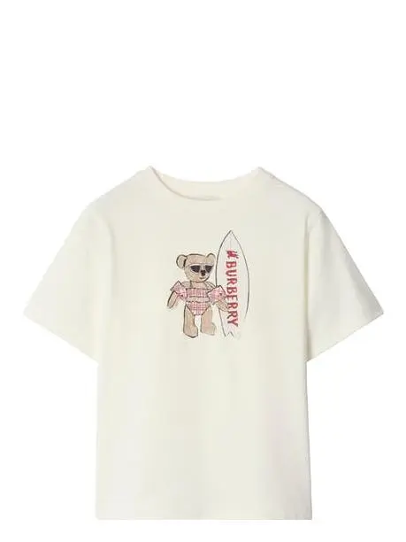 Burberry Surfer Bear Cotton T-shirt - Chalk White