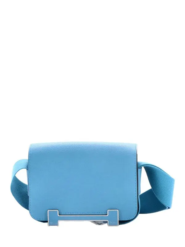 HERMES Geta Bag Chevre Mysore - Bleu Jean