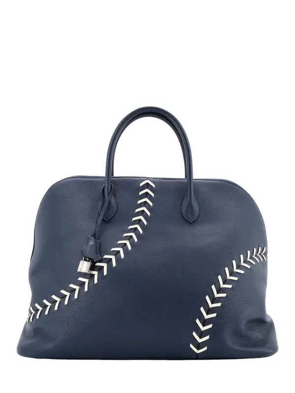 Hermès Bolide 1923 Baseball Bag Evercolor 45 - Bleu De Malte