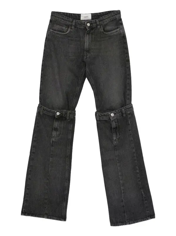 Coperni Open Knee-detail Wide-leg Jeans - Black