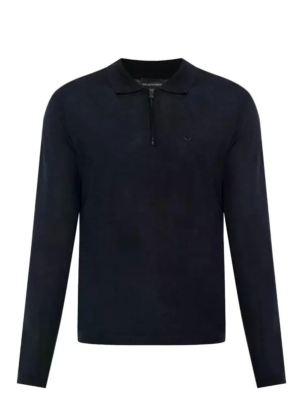 Emporio Armani Long-sleeve Polo Shirt - Blue
