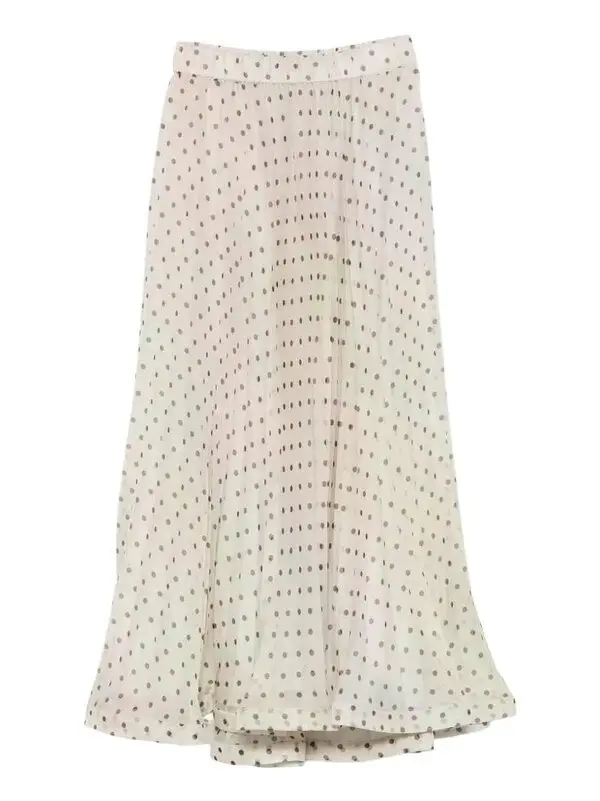 P.a.r.o.s.h Polka-dot Pleated Maxi Skirt - Neutrals