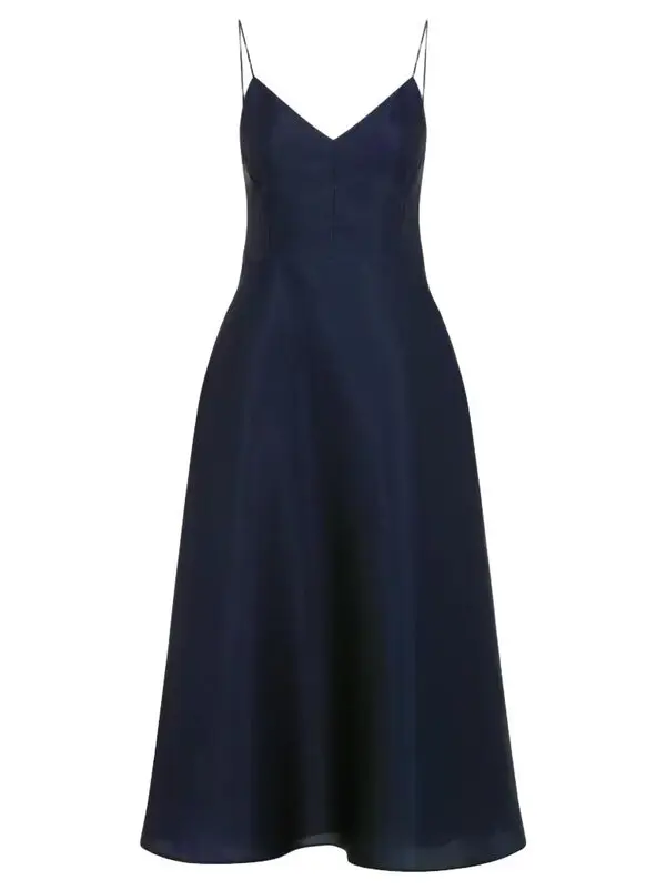 Alberta Ferretti V-neck A-line Midi Dress - Blue