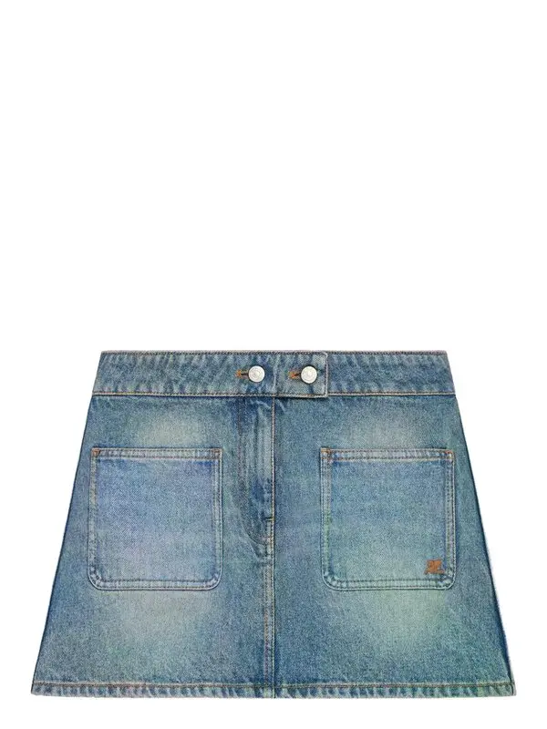 COURREGES Denim Mini Skirt - Blue