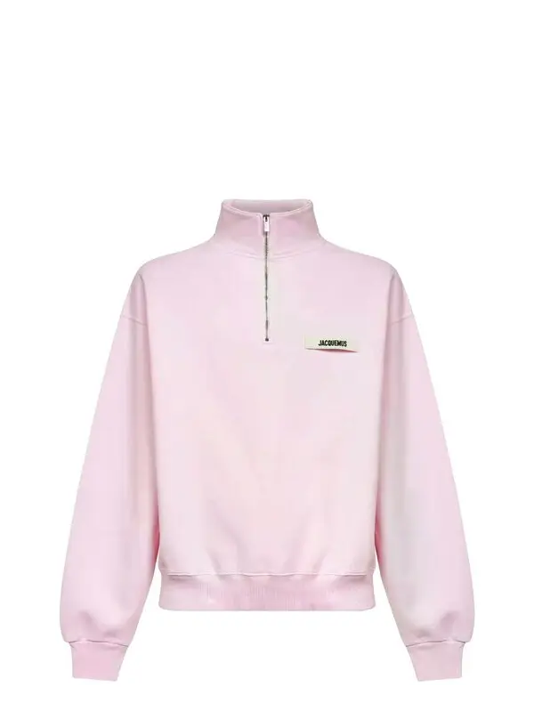 Jacquemus Zip Stand-collar Sweatshirt - Pink