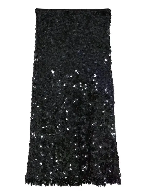 PETAR PETROV Sequined Midi Skirt - Black