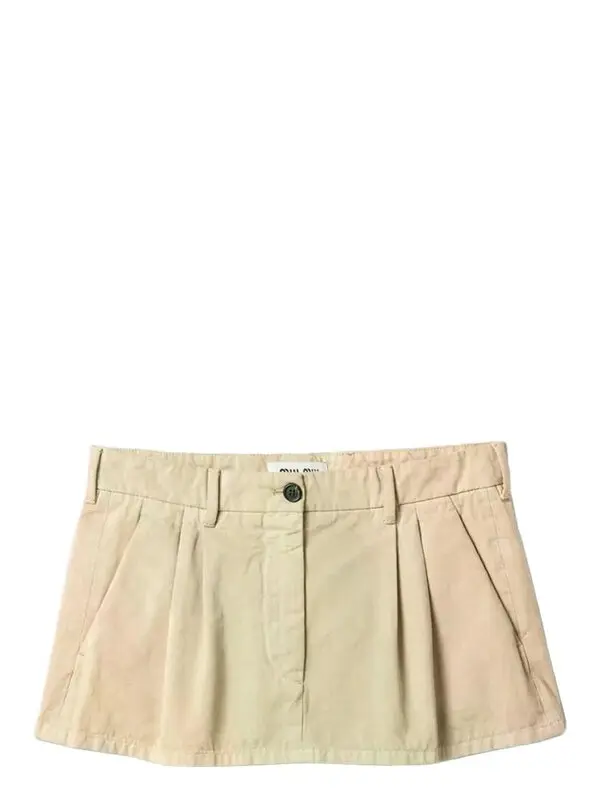 Miu Miu Flared Mini Skirt - Neutrals