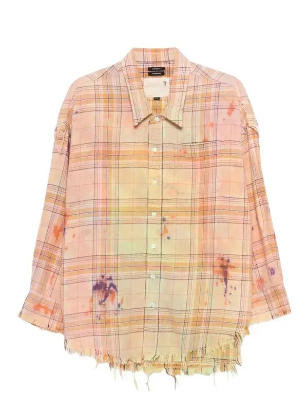 R13 Long-sleeve Plaid Shirt - Neutrals