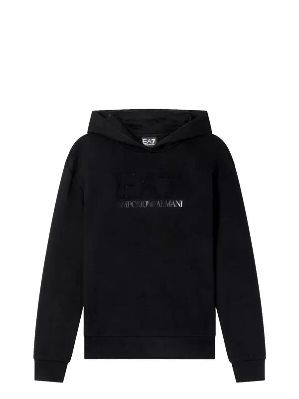 EA7 Logo-detail Hoodie - Black