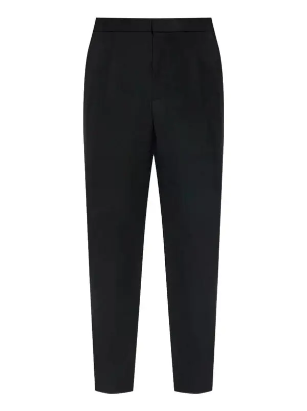 Emporio Armani Tapered Pleated Trousers - Black