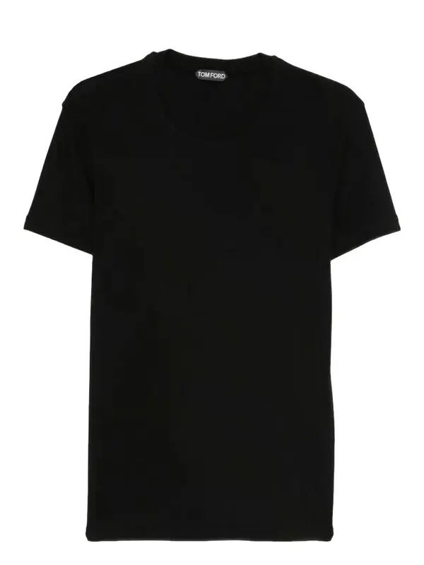 TOM FORD Perforated Crew-neck T-shirt - Black