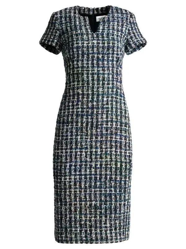 St. John Tweed Midi Dress - Blue