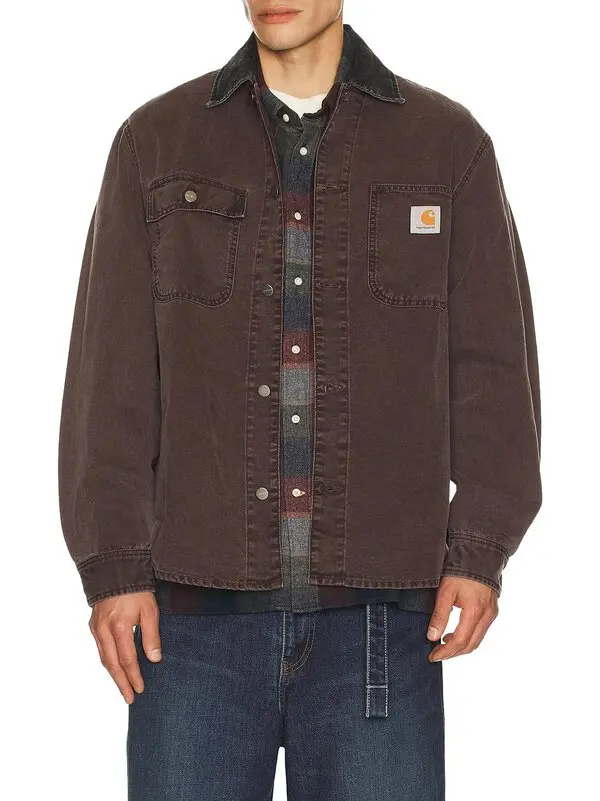 Carhartt Work In Progress Mitch Shirt Jacket - Palisander & Black Dusky Canvas