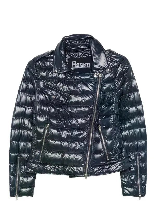 Herno Quilted Zip Jacket - Blue