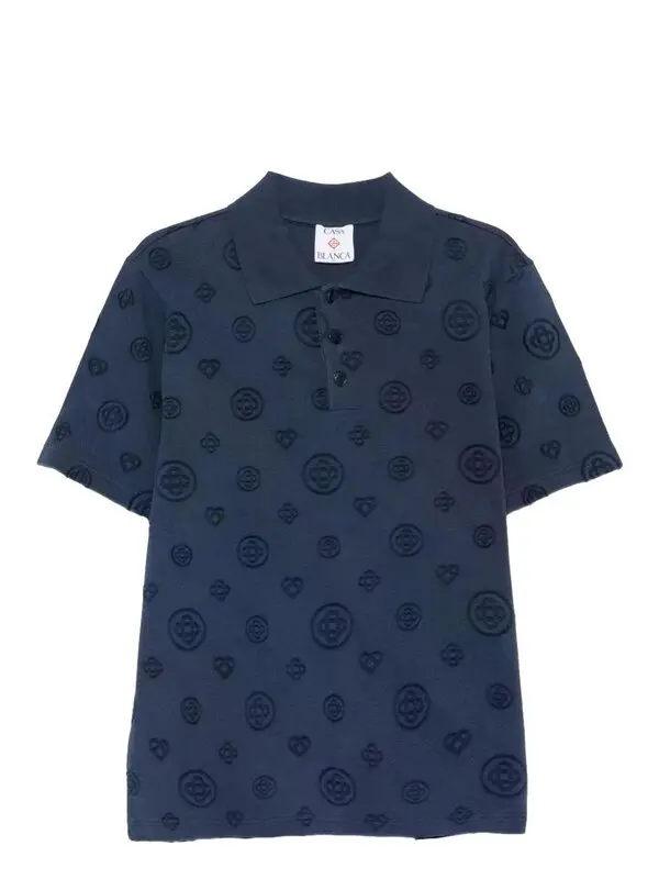 Casablanca Monogram Polo Shirt - Blue