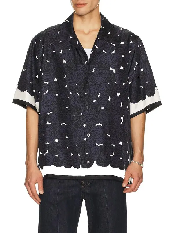 Givenchy Bowling Shirt In Navy - Dark Navy