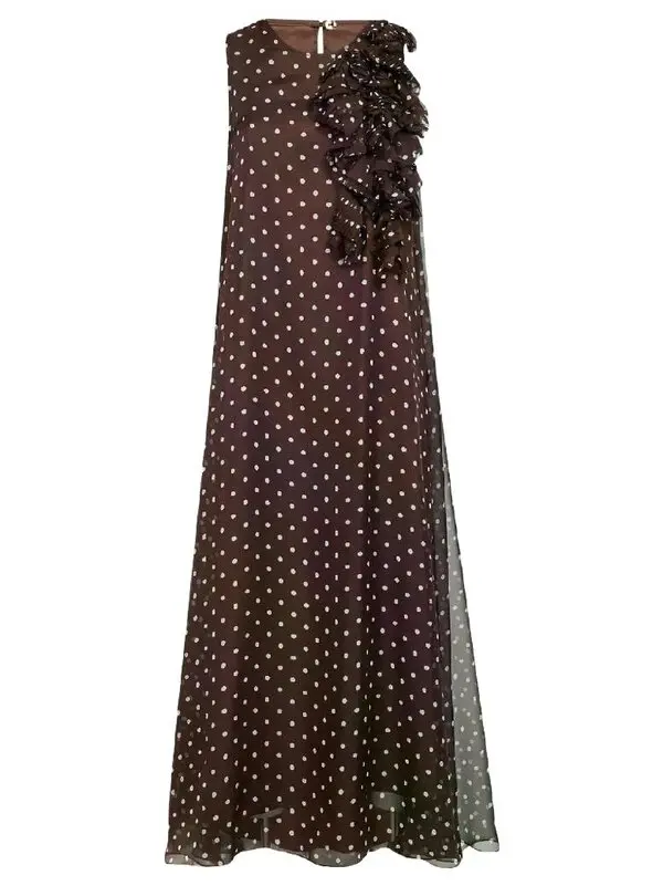 P.a.r.o.s.h Polka-dot Maxi Dress - Brown