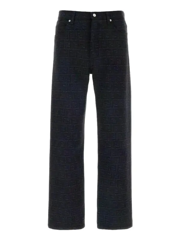 Fendi Ff-motif Jeans - Black